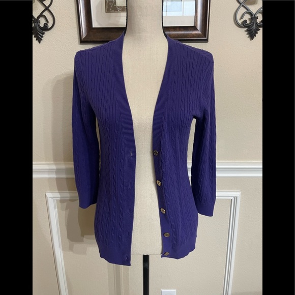 Chaps | Sweaters | Chaps Purple Cardigan Button Front Sweater Size ...